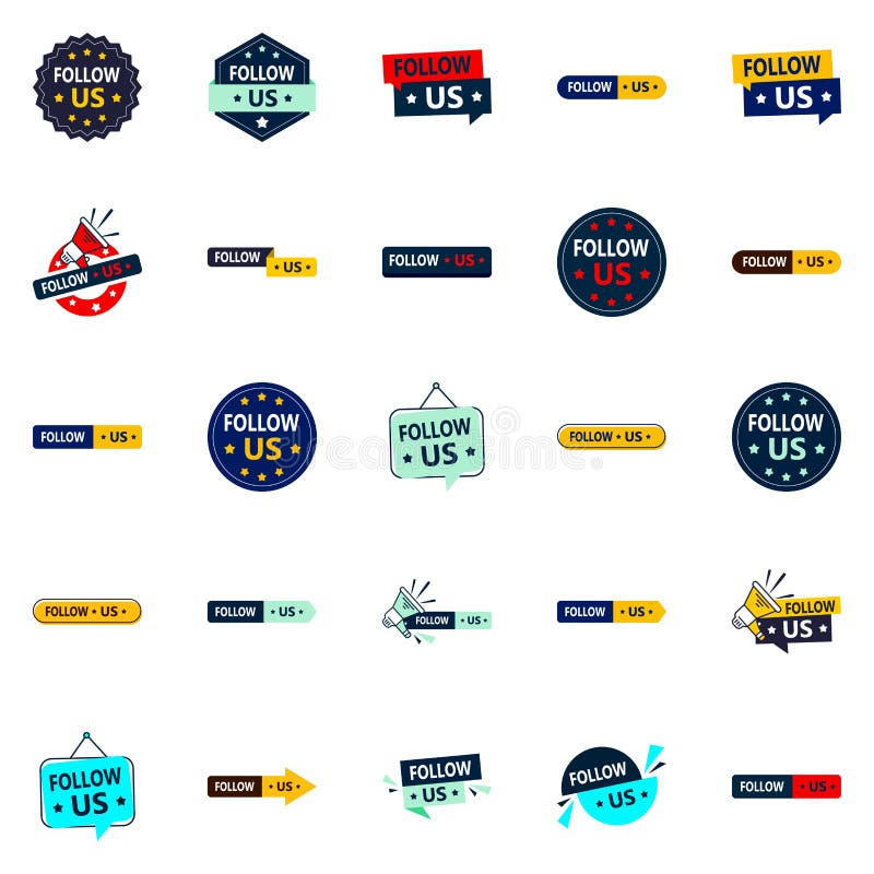 25 Creative Follow Us Banners for Instagram and YouTube Stock Vector ...
