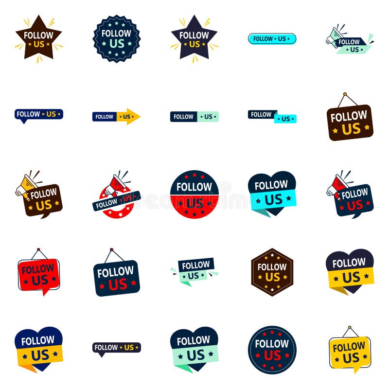20 Creative Follow Us Banners for YouTube and Instagram Stock Vector ...