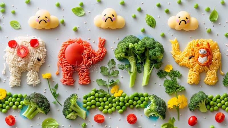 Creative Food Art Featuring Elephants, Clouds, and Trees Made from Rice ...