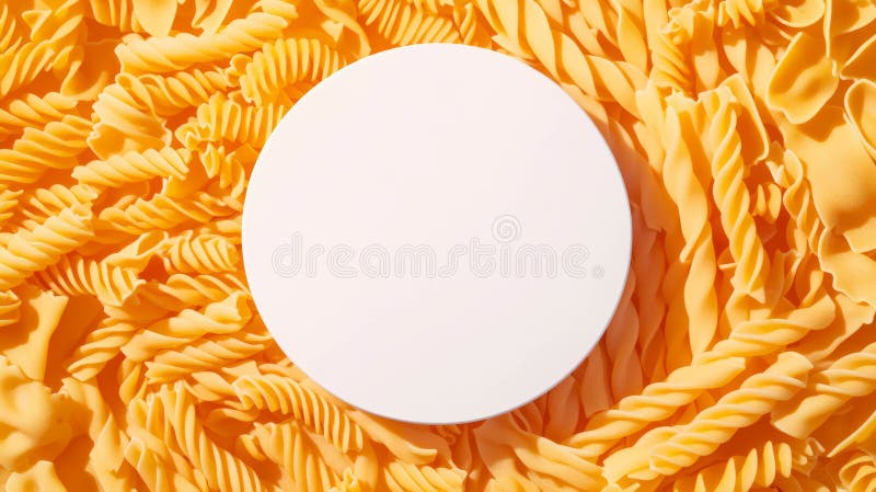 Creative Food Background with White Circular Podium Surrounded by ...