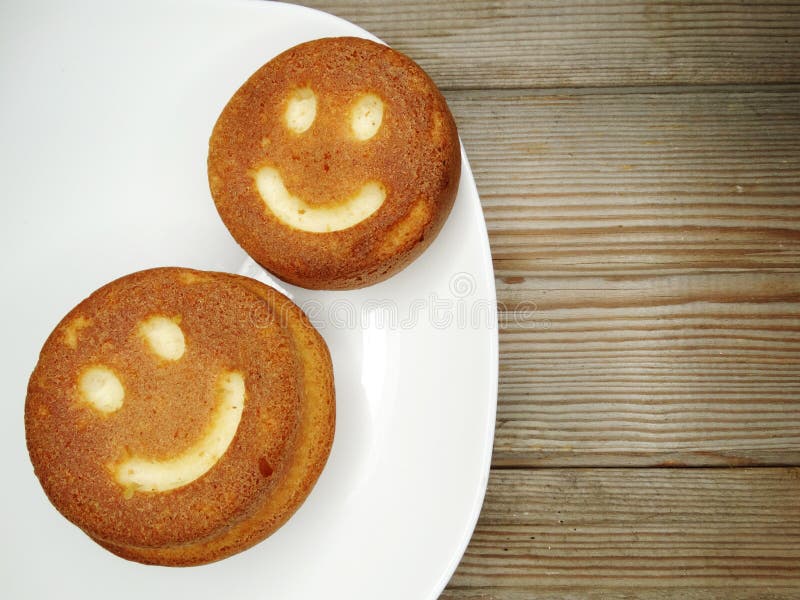 Creative Food Cakes with Funny Smile Face Form Stock Photo - Image of ...
