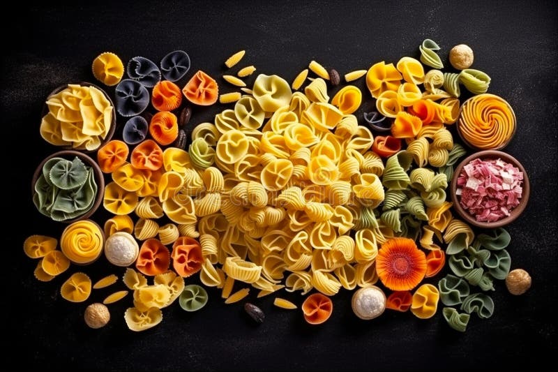 Creative Food Concept Background. Different Types of Pasta Isolated on ...