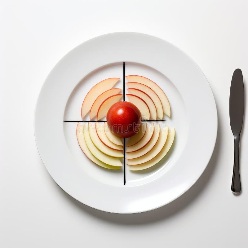 Creative Food Optical Illusion on White Isolated Background Design ...
