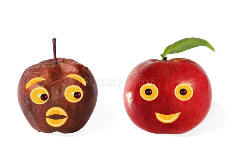 Creative Food. Positive and Negative Portraits Made ??from Apple Stock ...