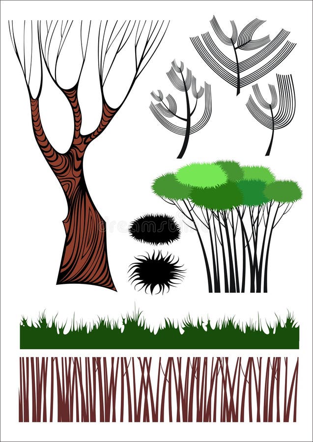 Creative Forest Elements Collection Stock Vector - Illustration of ...