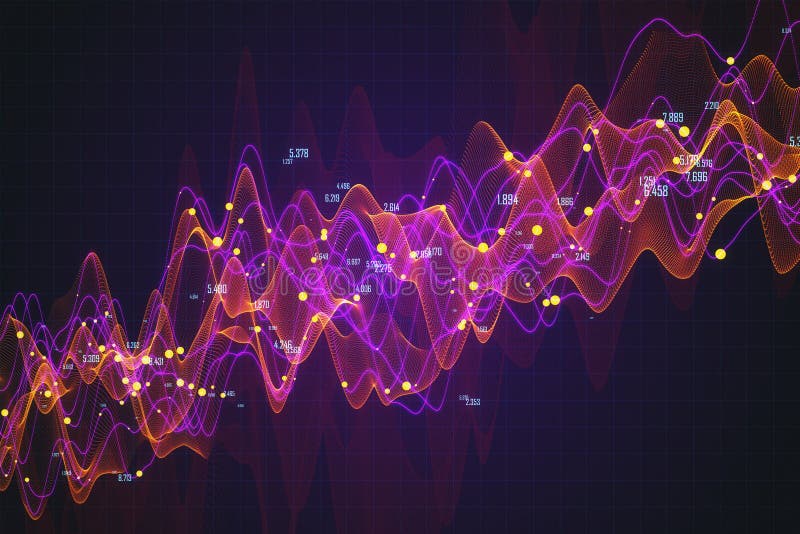 Creative Forex Chart Backdrop with Candlestick Graph Stock Illustration ...