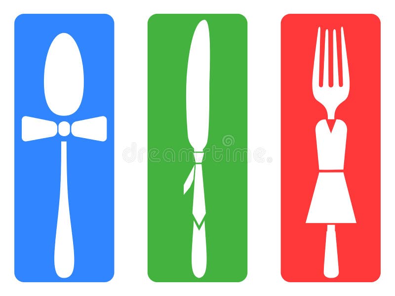 Creative Fork Knife Spoon Set Stock Vector - Illustration of menu ...