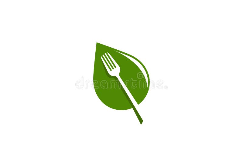 Creative Fork Leaf Logo Design Vector Symbol Illustration Stock Vector ...