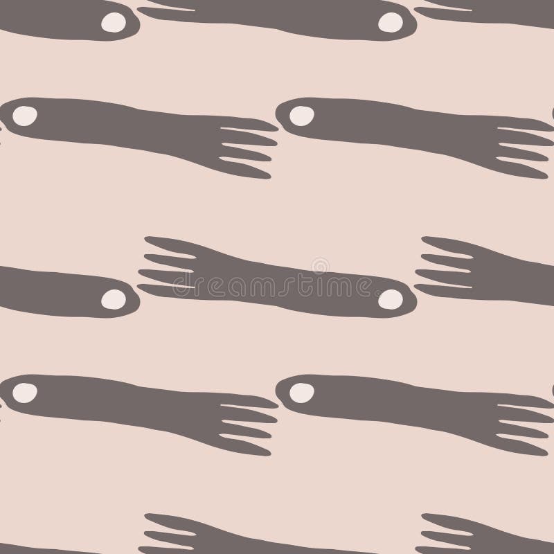 Creative Fork Seamless Pattern on Pink Background. Kitchen Textiles ...