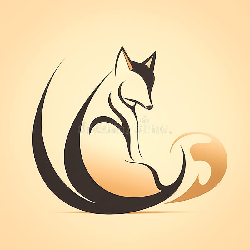 Creative Fox Logo, Simple Design, Generative AI. Stock Illustration ...