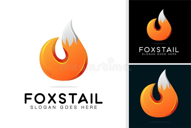 Creative Fox Tail Logo Design, Modern Simple Fox Tail in Style Fire ...