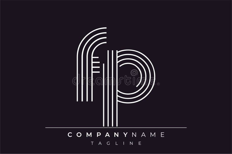 Creative FP Lines Letter Logo Design Stock Vector - Illustration of ...