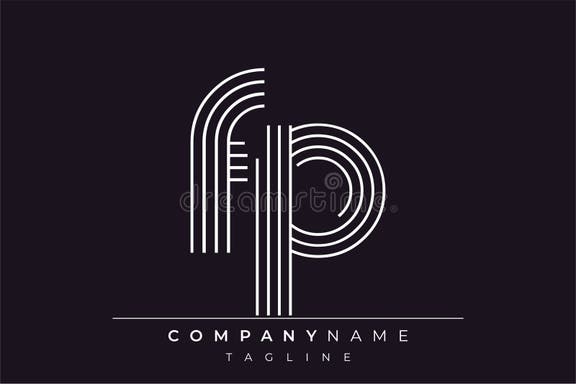 Creative FP Lines Letter Logo Design Stock Vector - Illustration of ...