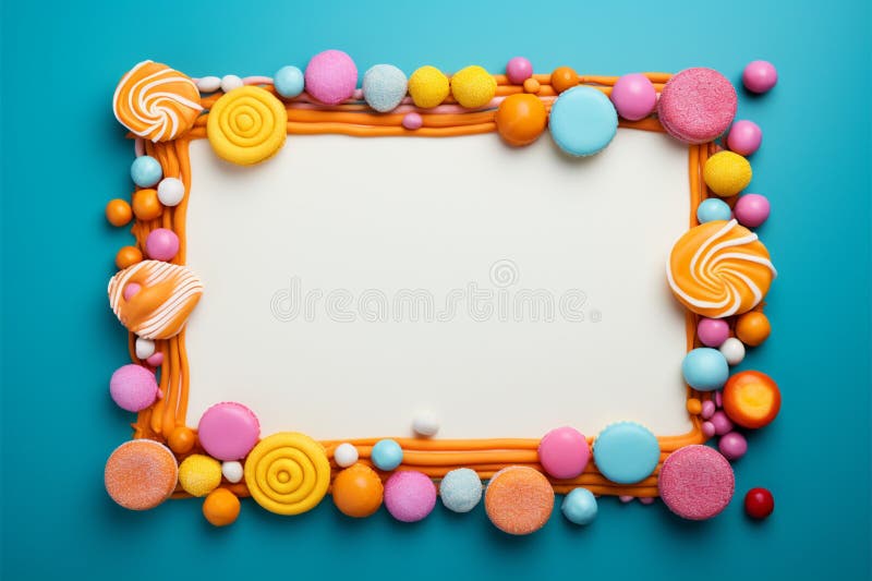 Creative Frame Filled with an Array of Delicious Flavored Candies Stock ...