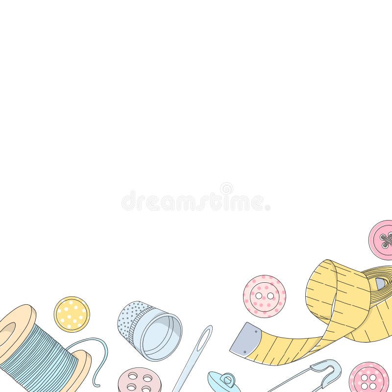 Creative Frame with Sewing Accessories and Space for Your Text ...