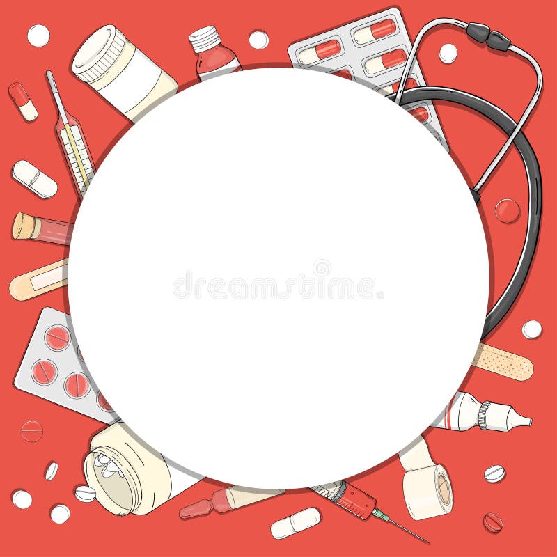 Creative Frame in the Shape of a Circle on the Theme of Health. Stock ...