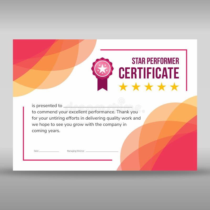 Performer Certificate Stock Illustrations – 219 Performer Certificate ...
