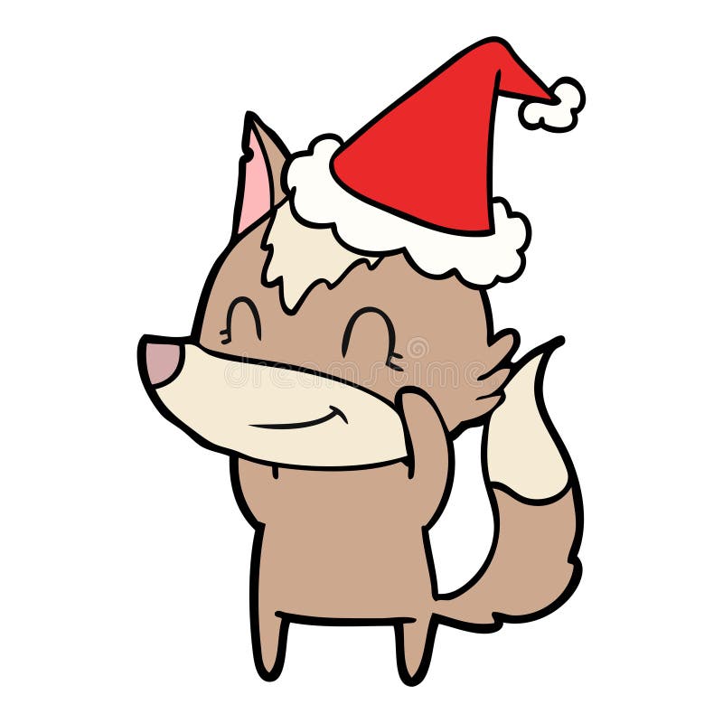 Friendly Happy Wolf Animals Wild Cartoon Line Drawing Drawing ...