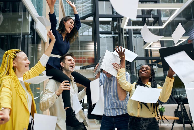 Creative Friendly Workers Hanging Out at the Office Stock Photo - Image ...