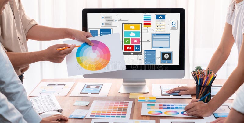 Creative Front-end Developer Brainstorming UI Design. Scrutinize Stock ...