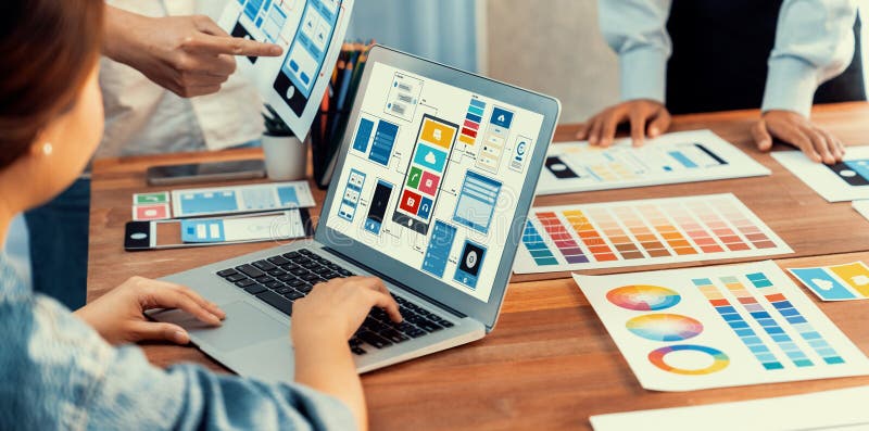 Creative Front-end Developer Brainstorming UI Design. Scrutinize Stock ...