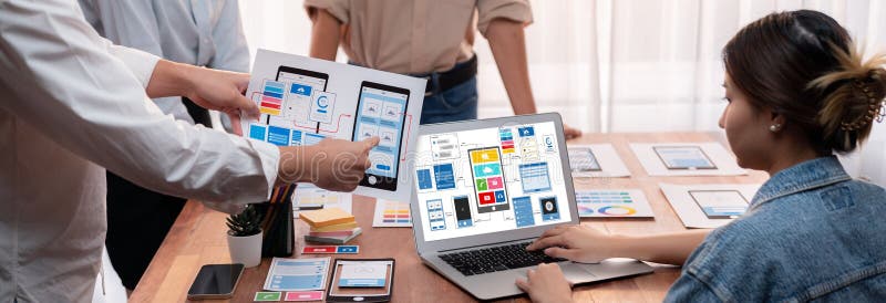Creative Front-end Developer Brainstorming UI Design. Scrutinize Stock ...