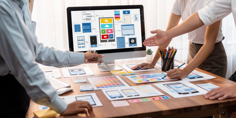 Creative Front-end Developer Brainstorming UI Design. Scrutinize Stock ...