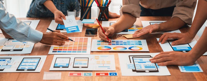 Creative Front-end Developer Brainstorming UI Design. Scrutinize Stock ...