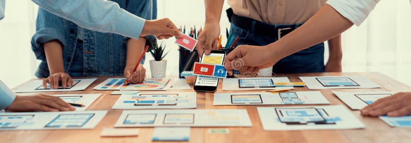 Creative Front End Developer Brainstorming Ui Design Scrutinize Stock Image Image Of Group