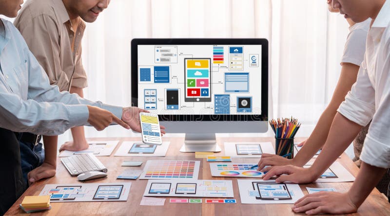 Creative Front-end Developer Brainstorming UI Design. Scrutinize Stock ...