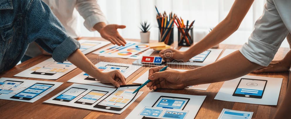 Creative Front-end Developer Brainstorming UI Design. Scrutinize Stock ...