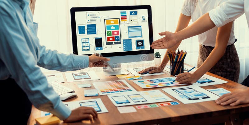 Creative Front-end Developer Brainstorming UI Design. Scrutinize Stock ...