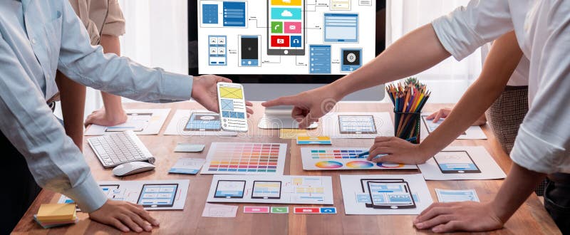 Creative Front End Developer Brainstorming Ui Design Scrutinize Stock Image Image Of Desk