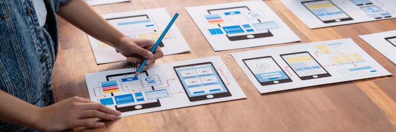 Creative Front End Developer Brainstorming Ui Design Scrutinize Stock Image Image Of