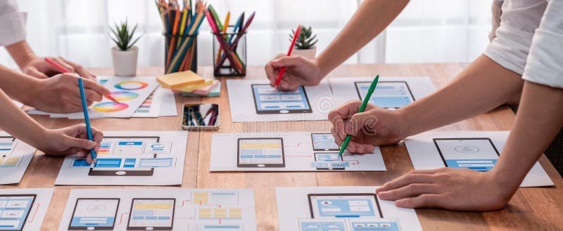 Creative Front End Developer Brainstorming Ui Design Scrutinize Stock Image Image Of Meeting
