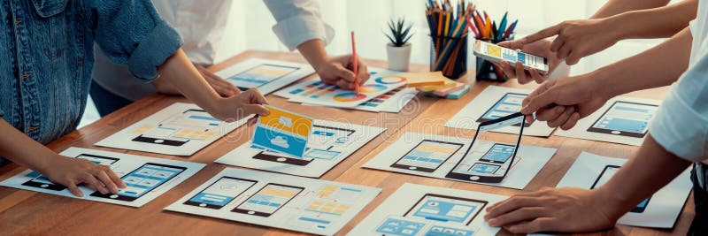 Creative Front-end Developer Brainstorming UI Design. Scrutinize Stock ...
