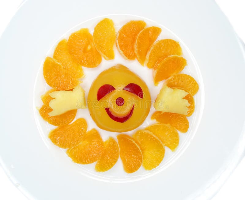 Creative Fruit Child Dessert Sun Form Stock Photo - Image of grape ...