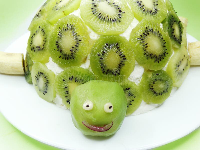 Creative Fruit Child Dessert Turtle Form Stock Image - Image of berry ...