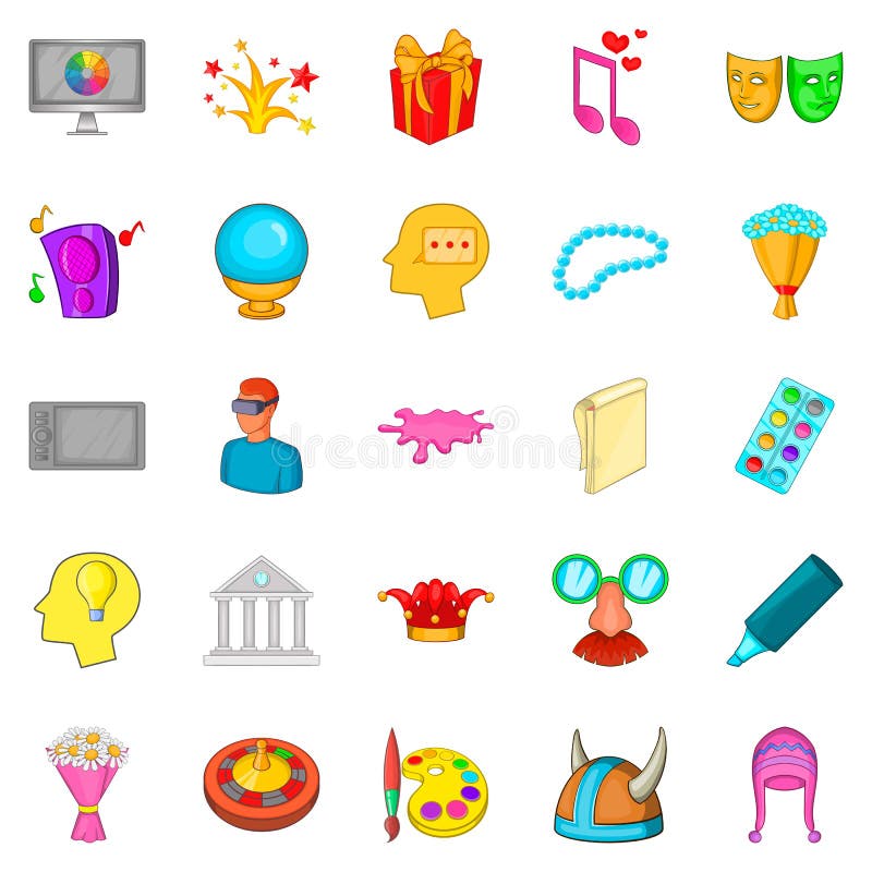 100 Creative Idea Icons Set in Cartoon Style Stock Vector ...