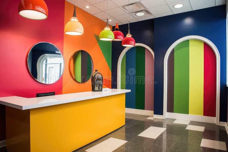 Creative and Fun Reception Area with Unique Decor Featuring Your Brand ...