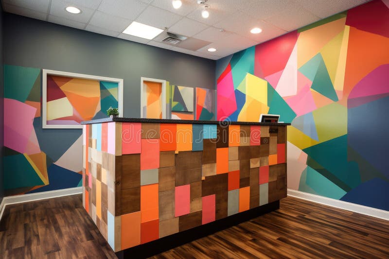 Creative and Fun Reception Area with Unique Decor Featuring Your Brand ...