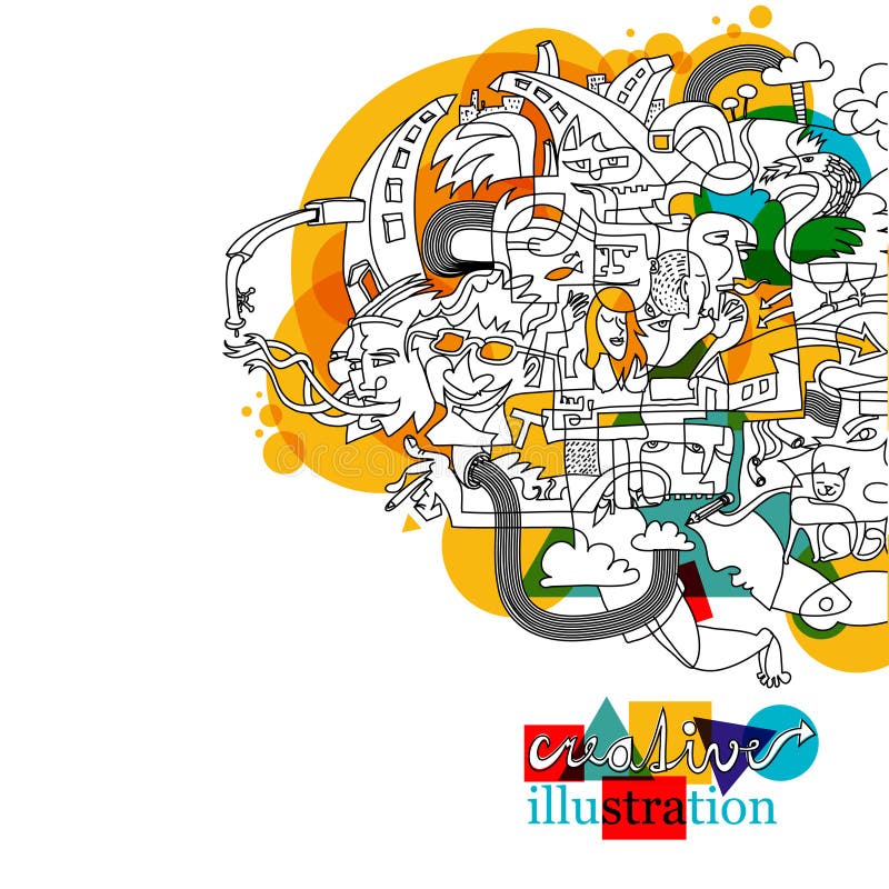 Creative Funky Illustration Stock Vector - Illustration of layout ...