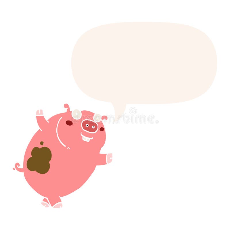 Pig Animals Farm Cute Cartoon Speech Bubble Balloon Talking Speaking ...