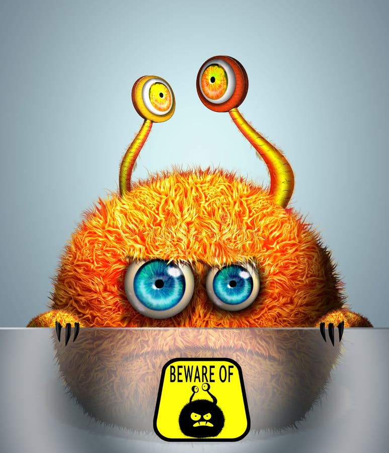 Creative Funny Orange Monster Stock Illustration - Illustration of fuzz ...