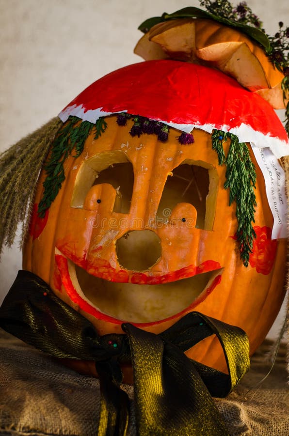 Scary Halloween Pumpkin Spook Stock Photo - Image of idea, orange ...