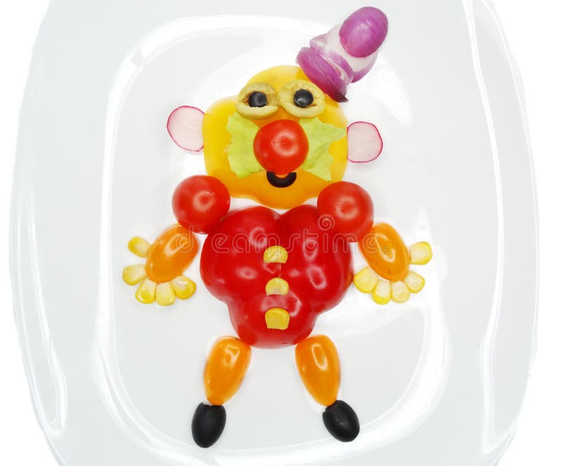 Creative Funny Vegetable Snack with Tomato Stock Photo - Image of funny ...