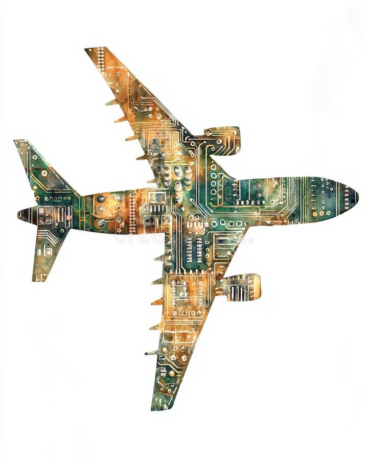 A Creative Fusion of Aviation and Technology Featuring a Plane ...