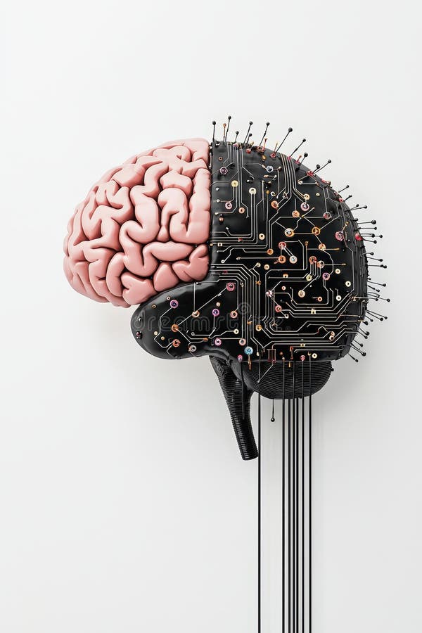A Creative Fusion of Human Brain and Technology Symbolizing the ...