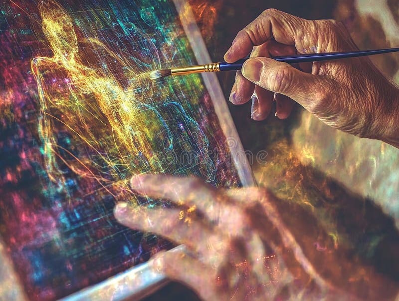 Creative Fusion Where Traditional Techniques Meet Digital Art Stock ...