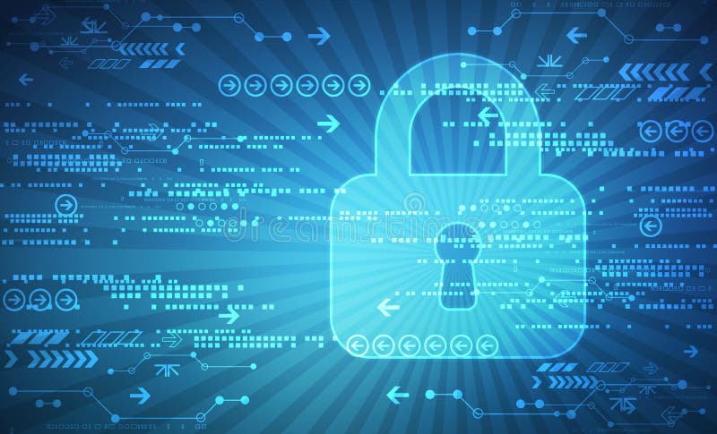 Creative Future Blue Technology Digital Security Lock Background Stock ...